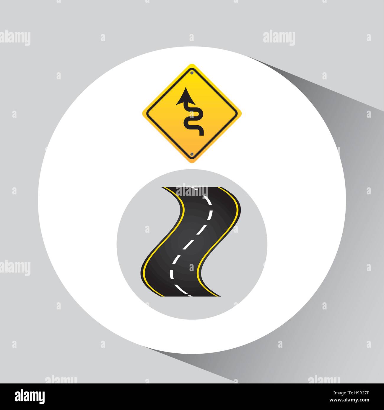 winding road sign concept graphic vector illustration eps 10 Stock ...