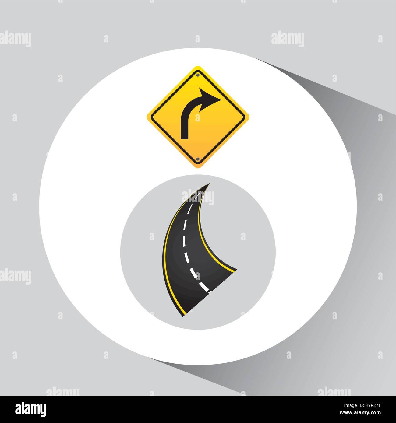 right turn traffic sign concept graphic vector illustration eps 10 ...