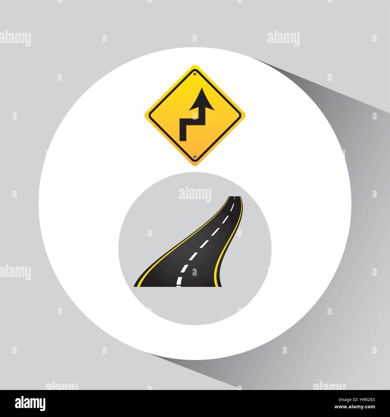 curves road sign concept asphalt graphic vector illustration eps 10 ...
