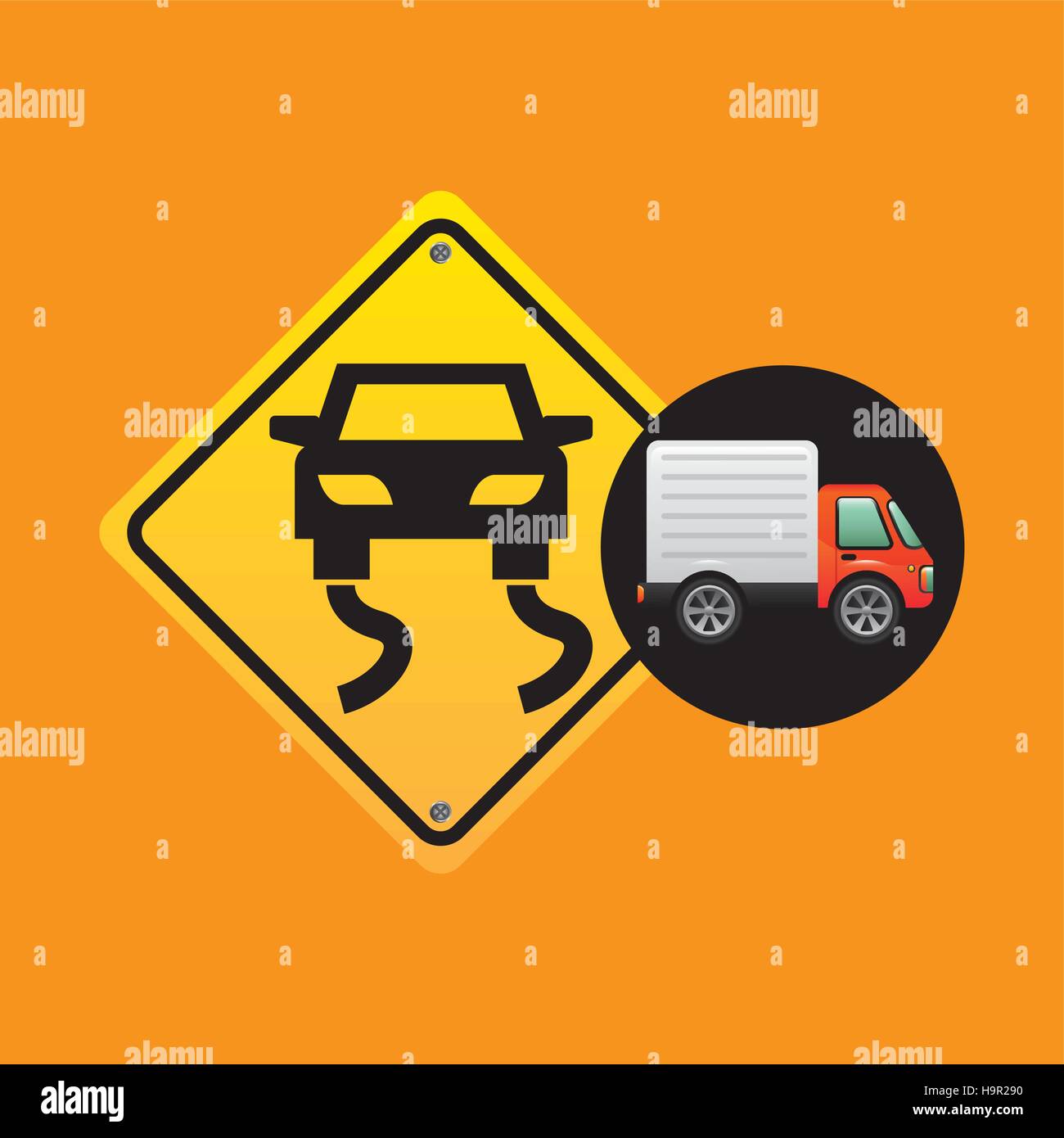 slippery traffic sign concept vector illustration eps 10 Stock Vector ...