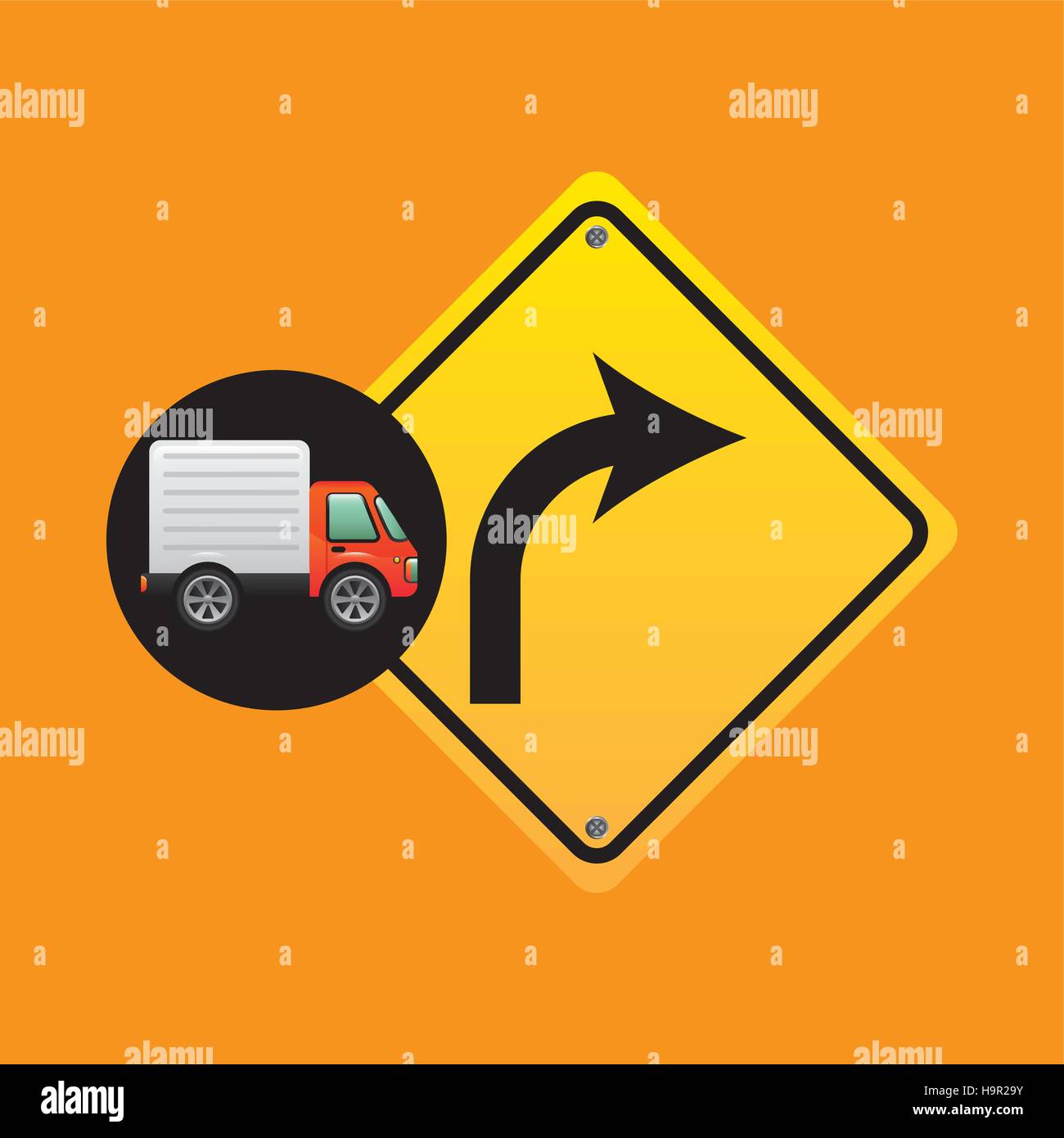 right turn traffic sign concept vector illustration eps 10 Stock Vector ...