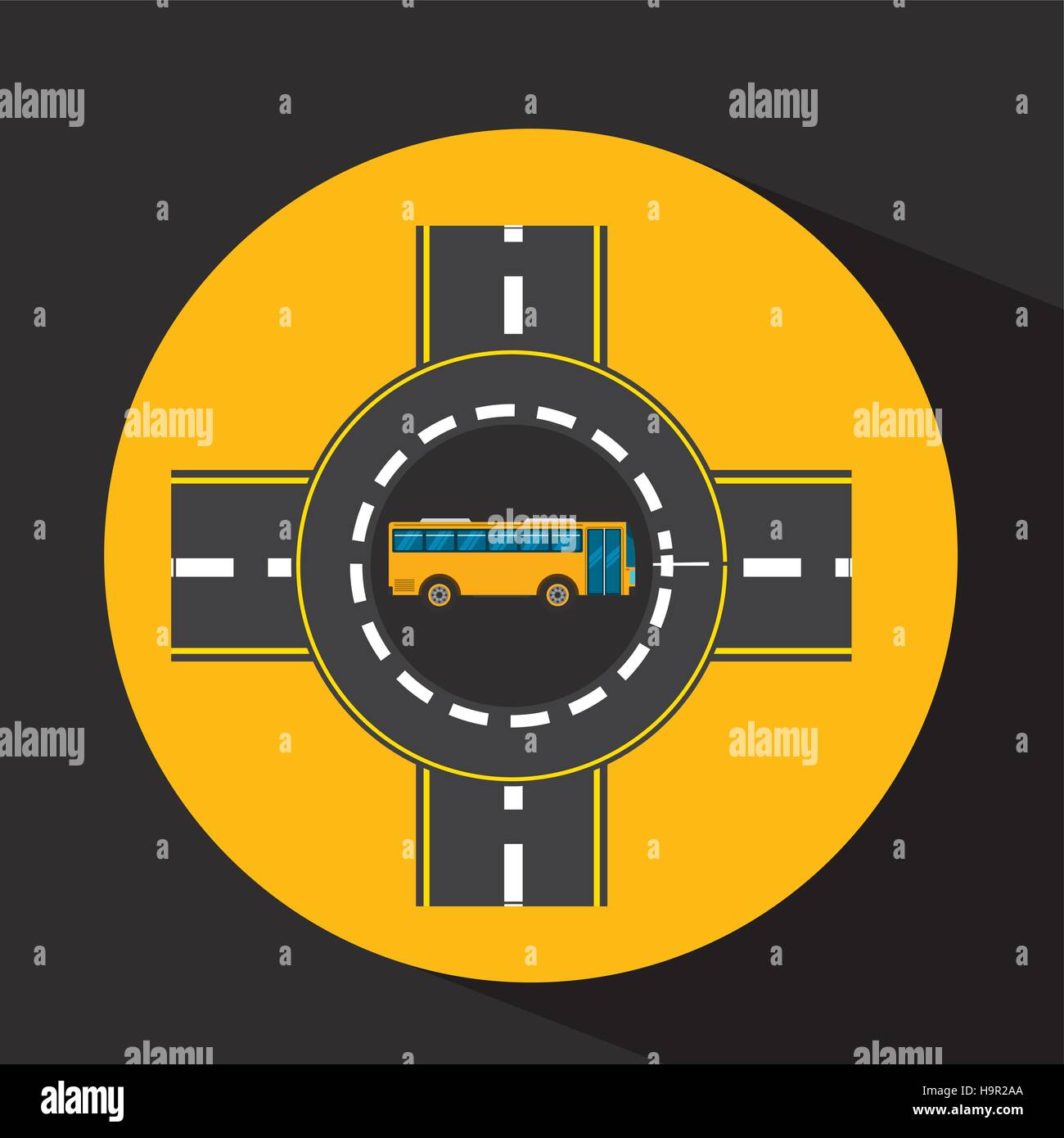 bus transport public roundabout road vector illustration eps 10 Stock ...