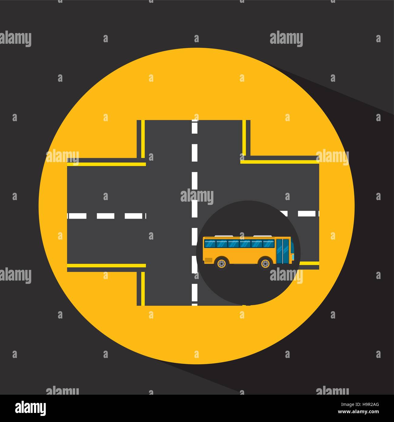 School bus crossing intersection Stock Vector Images - Alamy