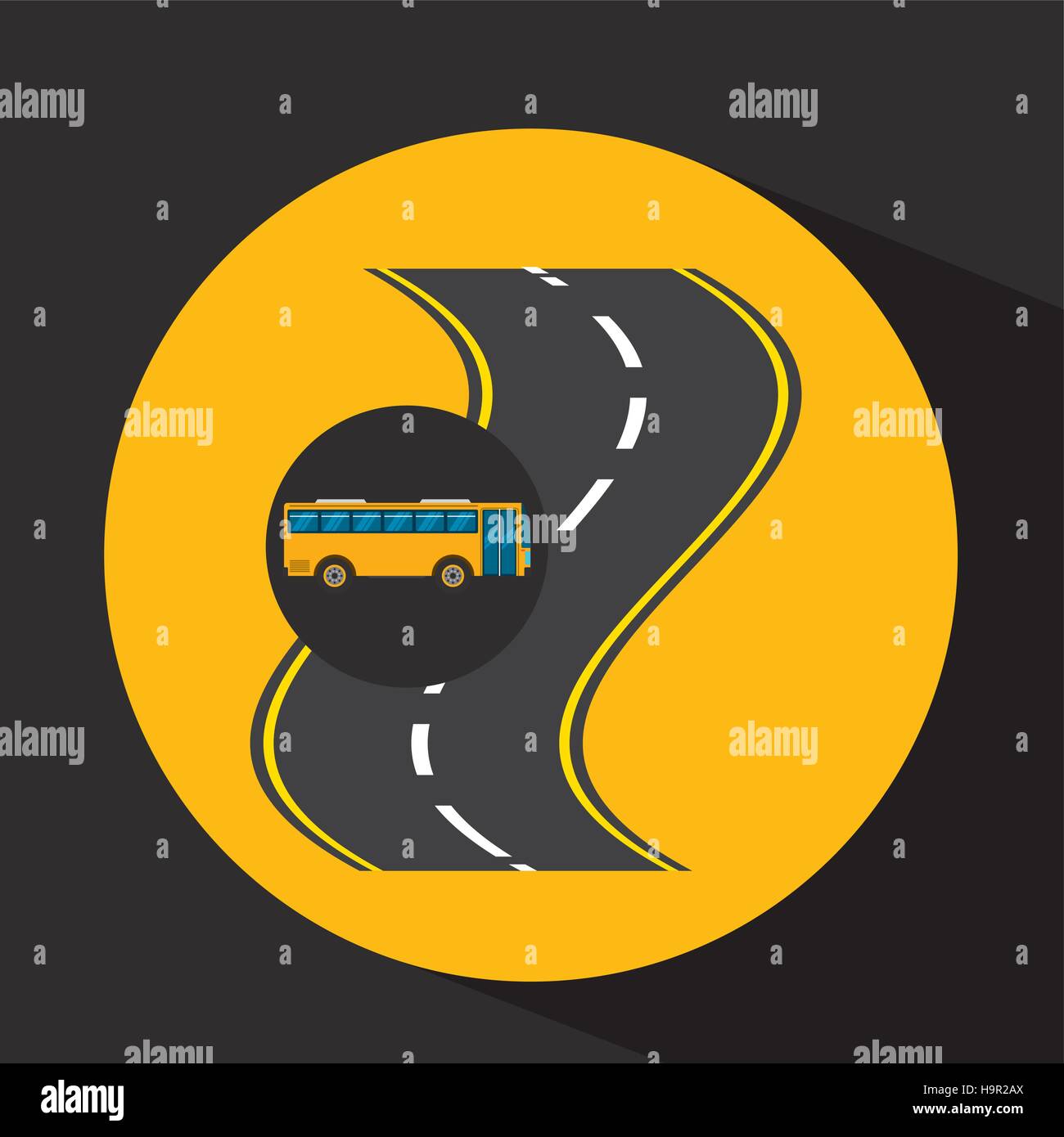 curve road bus transport public vector illustration eps 10 Stock Vector ...