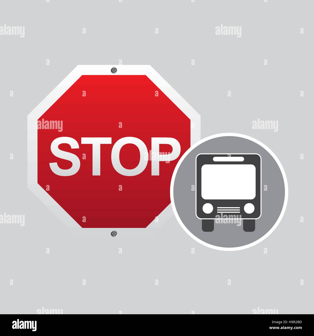 public transport stop road sign design vector illustration eps 10 Stock ...