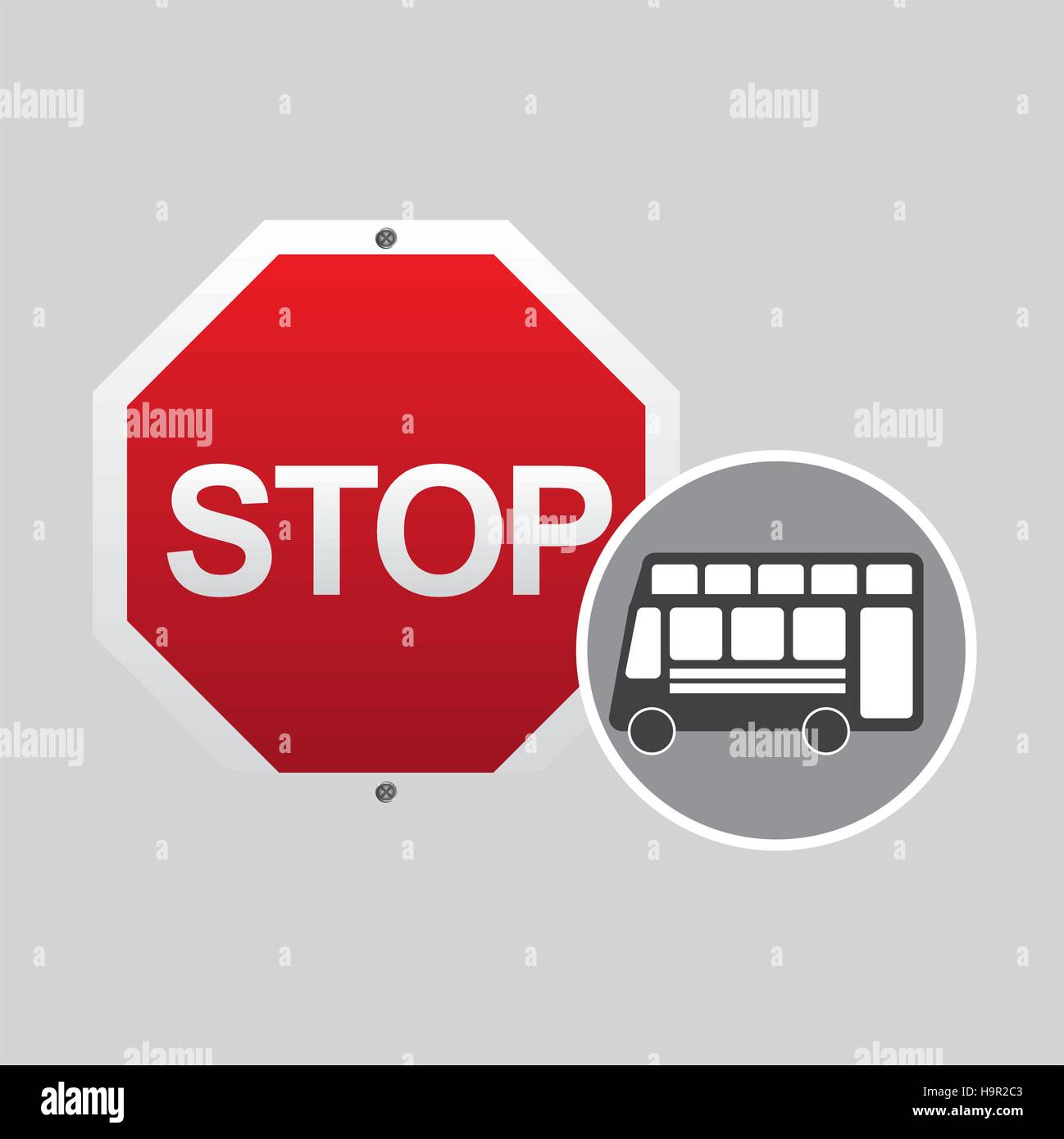 double decker bus stop road sign design vector illustration eps 10 ...