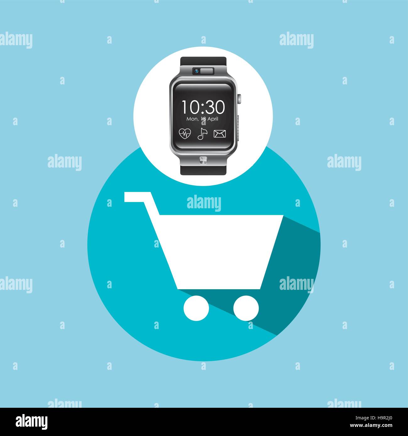 smart watch on hand- shopping cart Stock Vector Image & Art - Alamy