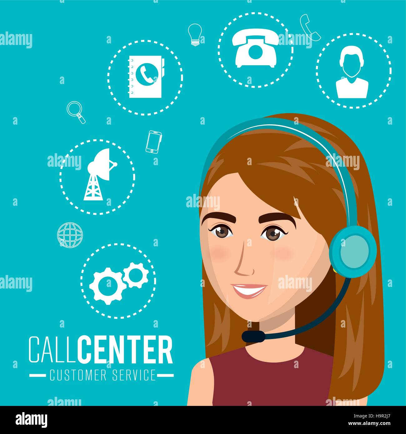 call center customer service vector illustration design Stock Vector ...