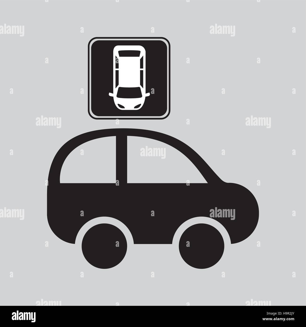 parked car top view sign vector illustration eps 10 Stock Vector Image ...