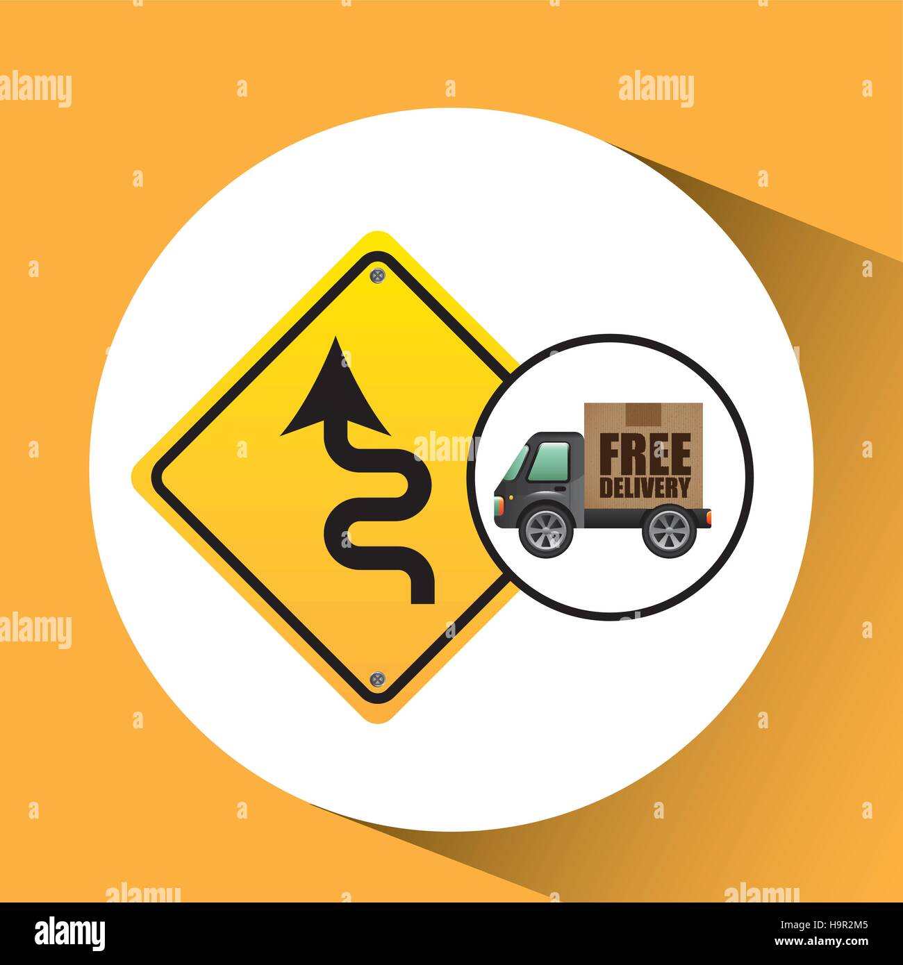 free delivery truck traffic road sign vector illustration eps 10 Stock ...