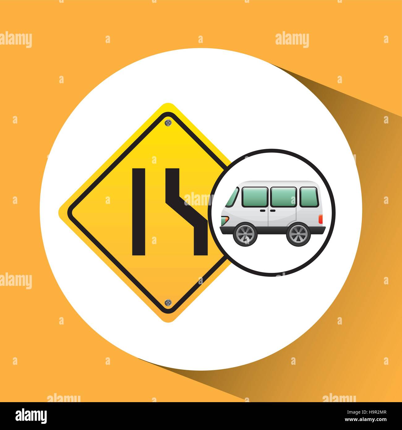 micro bus with narrows road vector illustration eps 10 Stock Vector ...