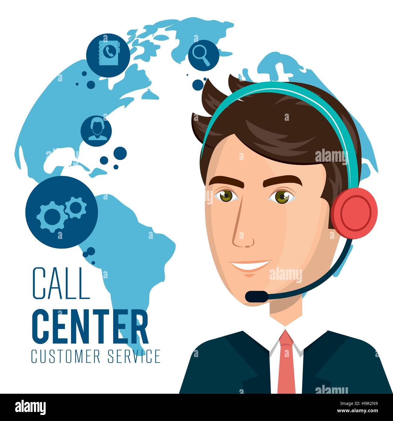 call center customer service vector illustration design Stock Vector ...