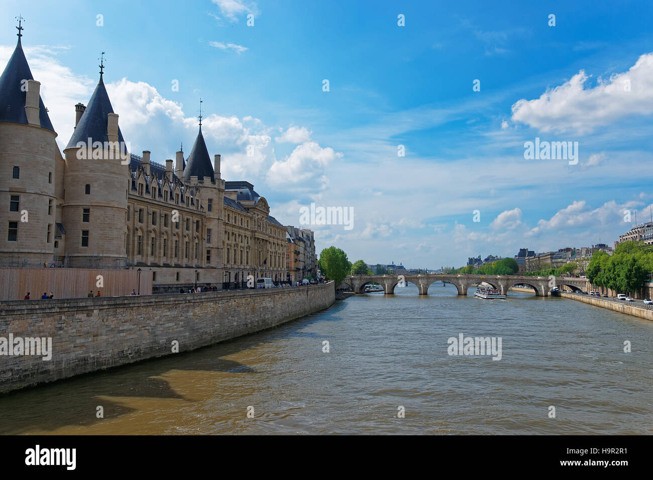 Conciergerie Castle in the Cite Island over Seine River in Paris in ...