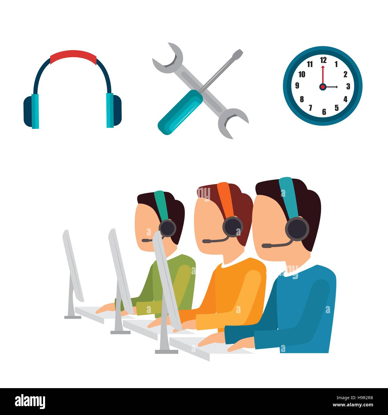 call center customer service vector illustration design Stock Vector ...