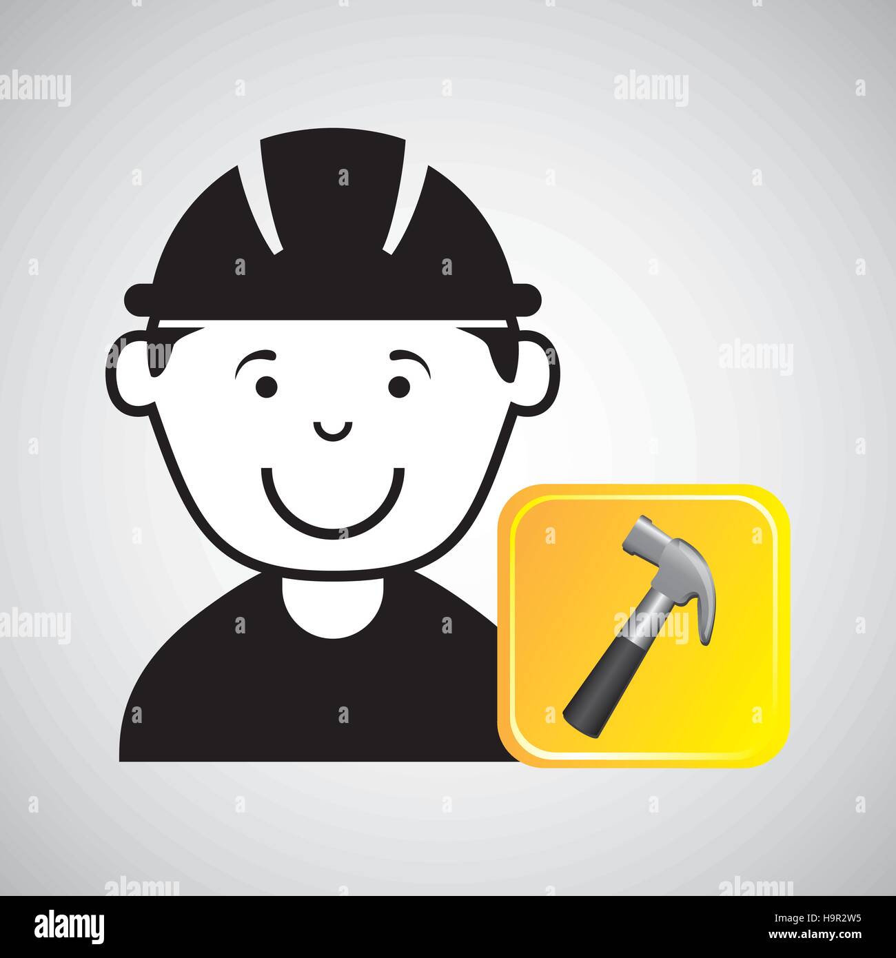 construction worker hammer graphic vector illustration eps 10 Stock ...