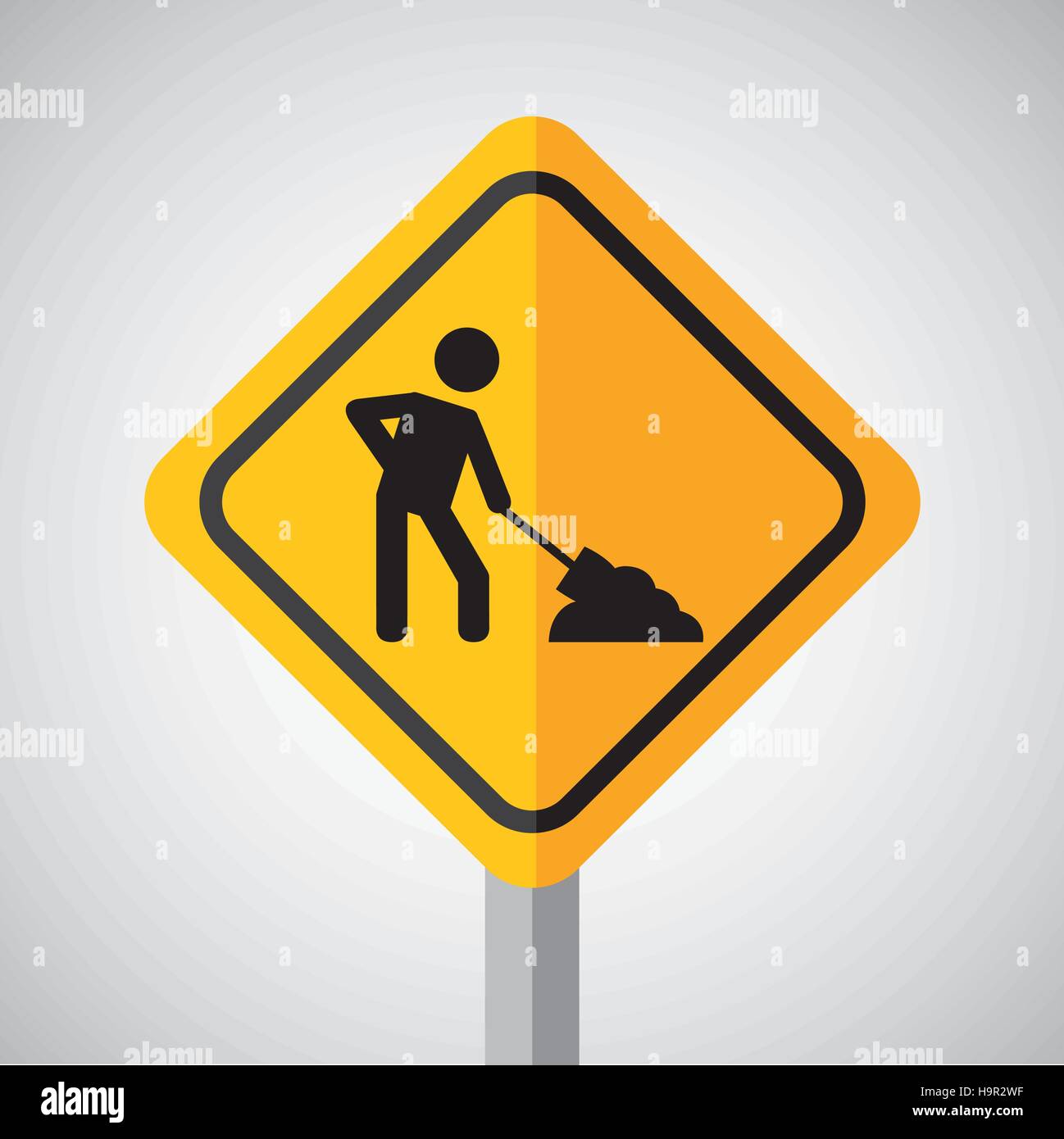under construction road sign worker vector illustration eps 10 Stock ...