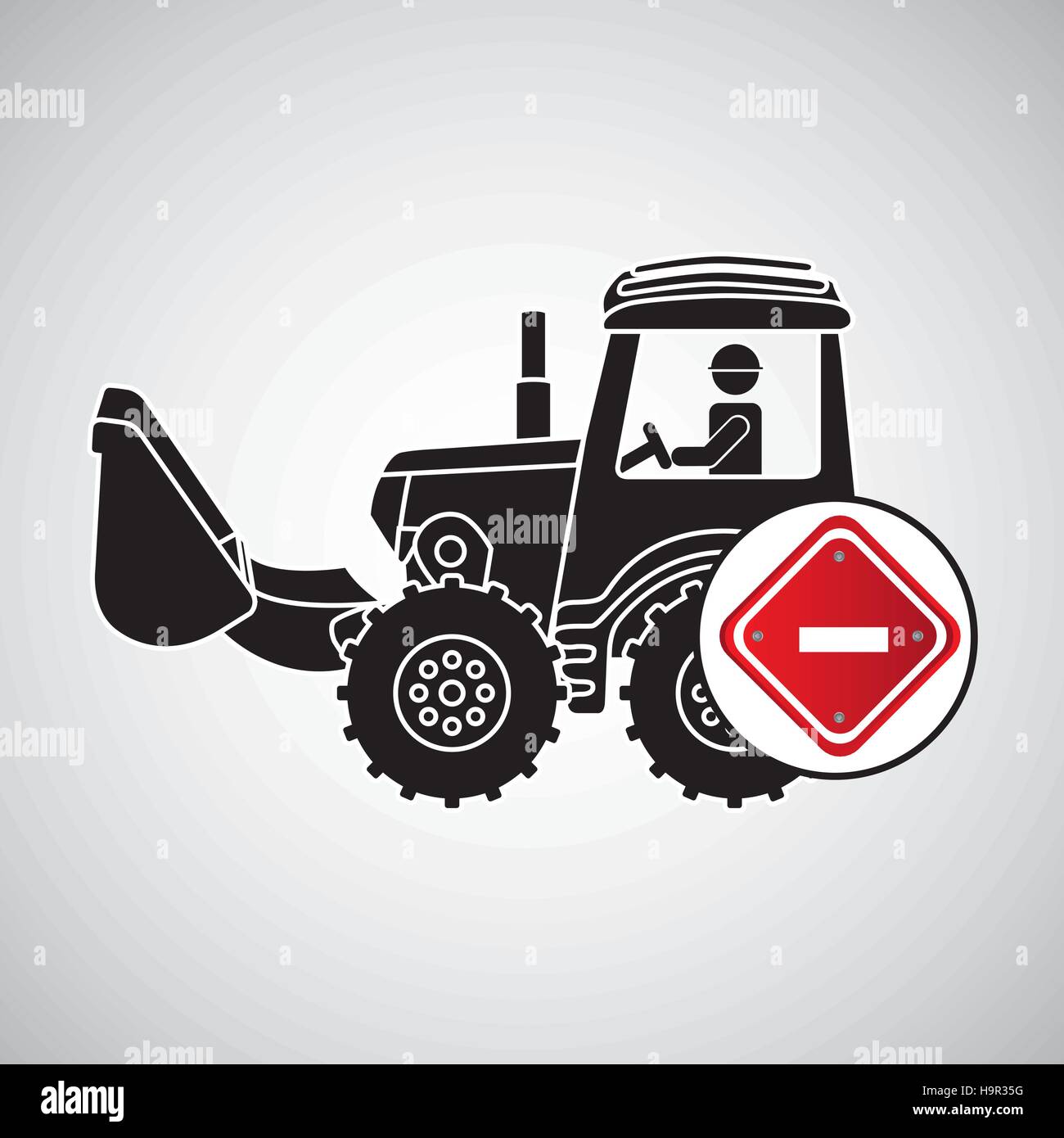 construction truck concept road sign stop design vector illustration ...