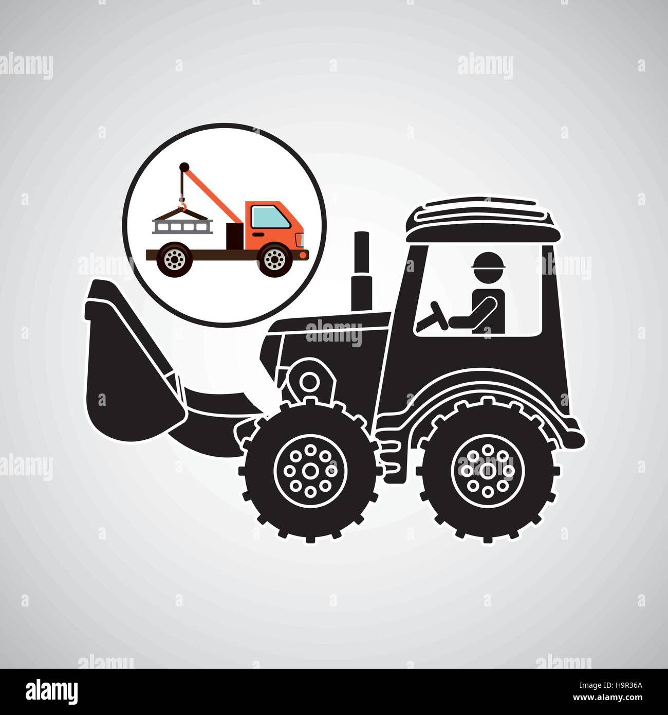 construction truck concept car tow design vector illustration eps 10 ...