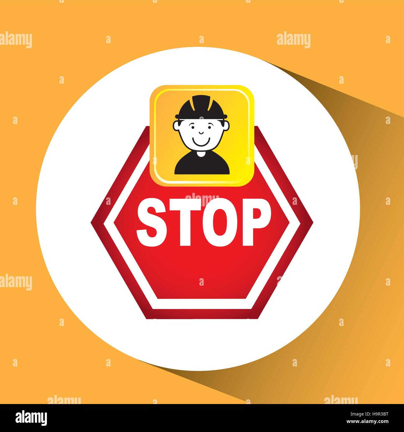 construction worker sign stop graphic vector illustration eps 10 Stock ...