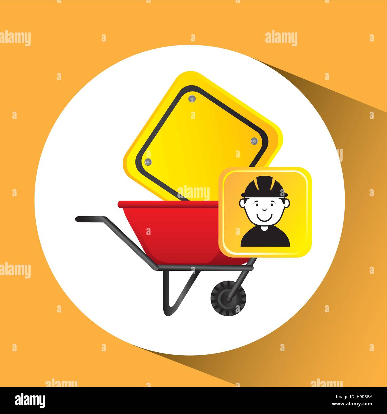 construction worker wheelbarrow sign traffic graphic vector ...