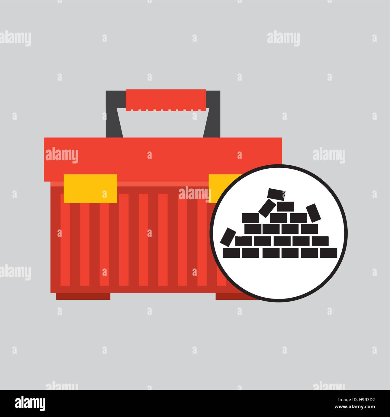 wall brick tool box design vector illustration eps 10 Stock Vector ...