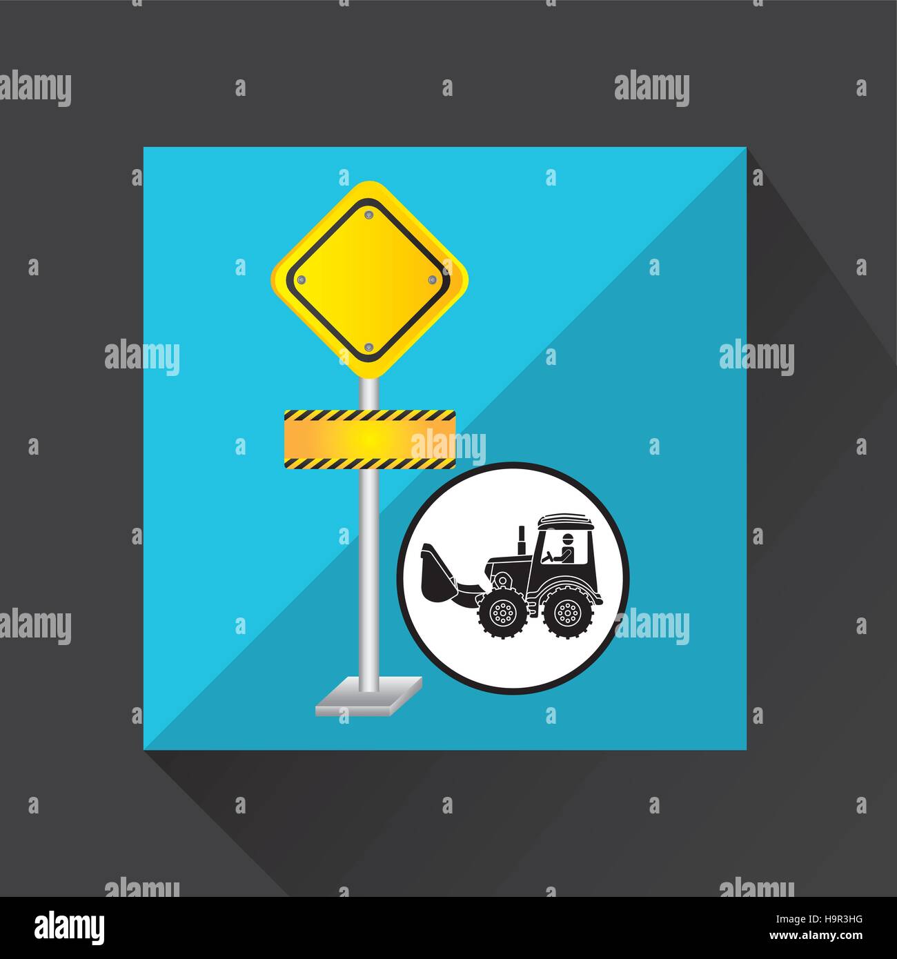 construction truck concept road sign design vector illustration eps 10 ...