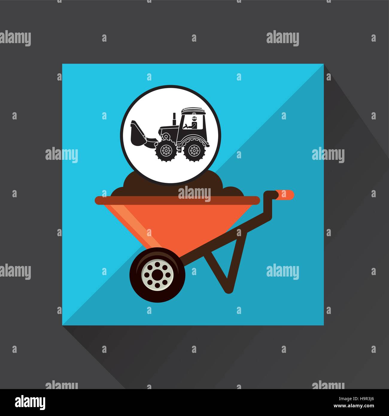 construction truck concept wheelbarrow design vector illustration eps ...
