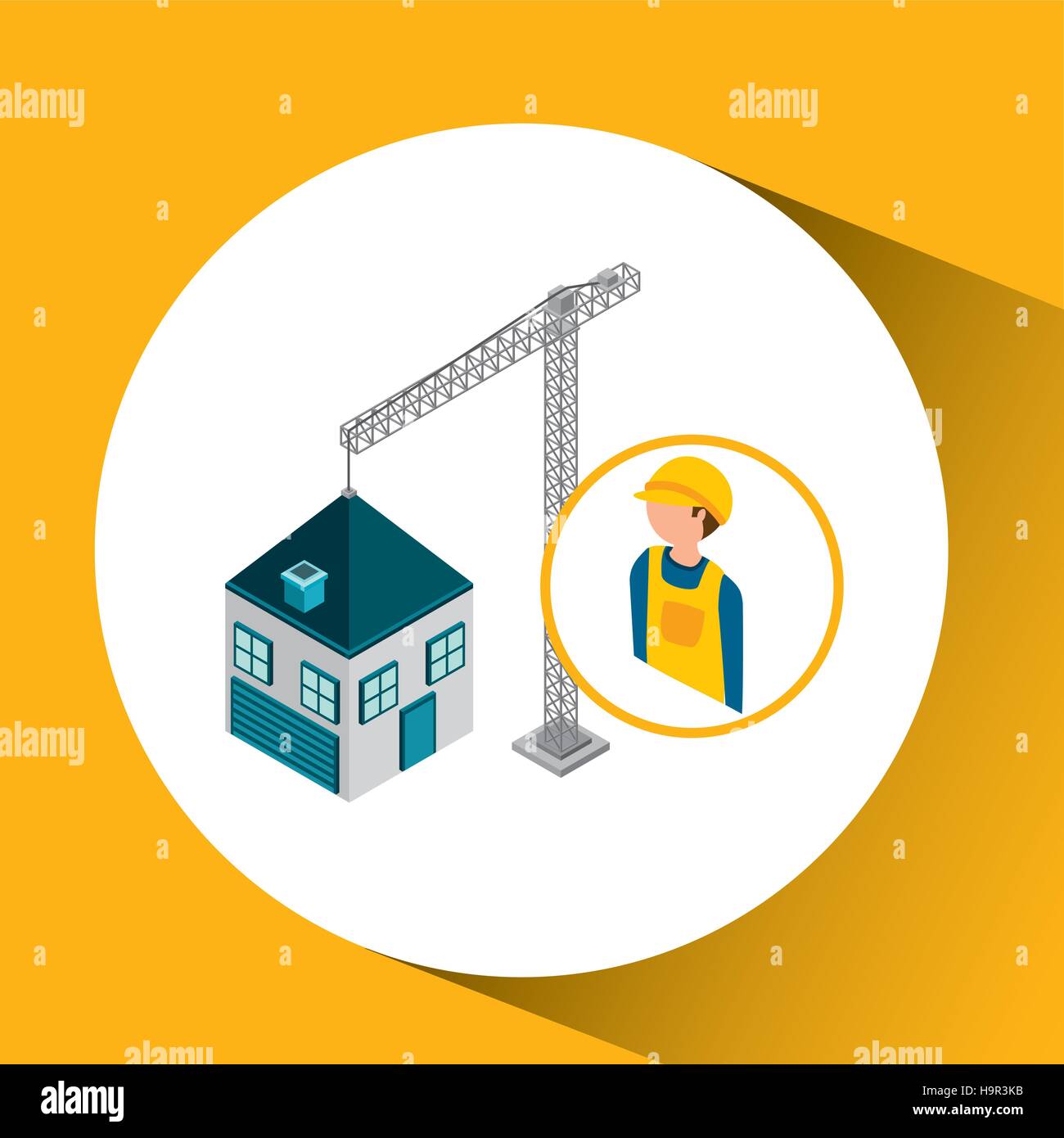 Modern skyscraper under construction crane Stock Vector Images - Alamy