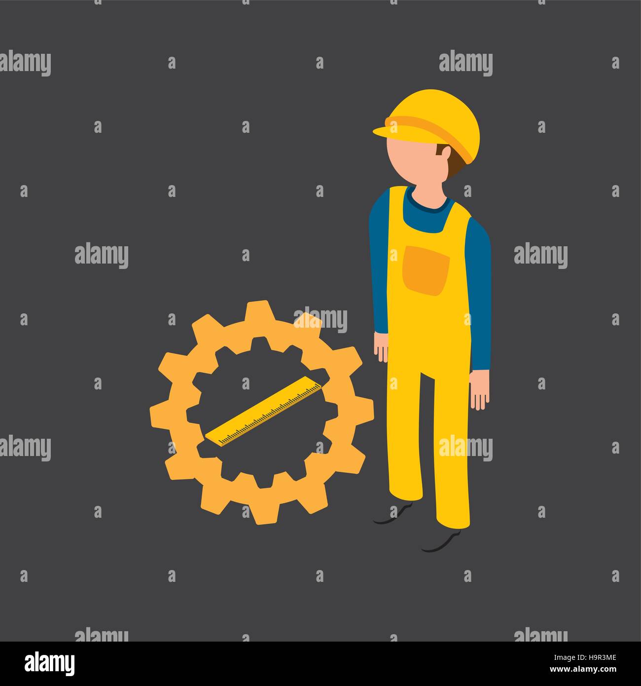 under construction gear ruler icon vector illustration eps 10 Stock ...