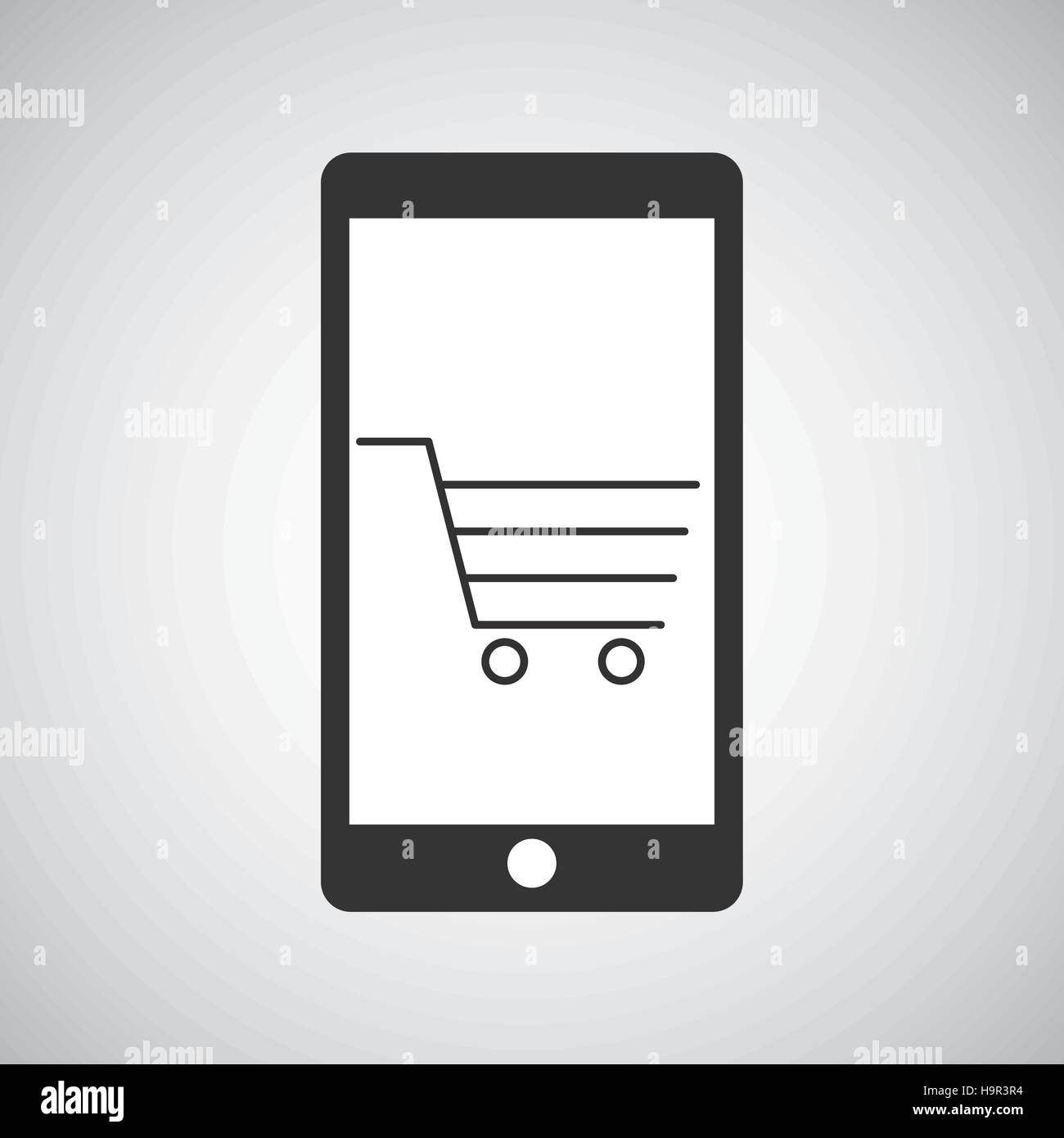 smartphone e-commerce shopping cart graphic vector illustration eps 10 ...