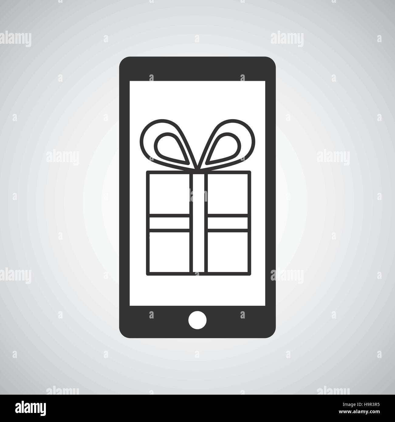 smartphone e-commerce gift box graphic vector illustration eps 10 Stock ...