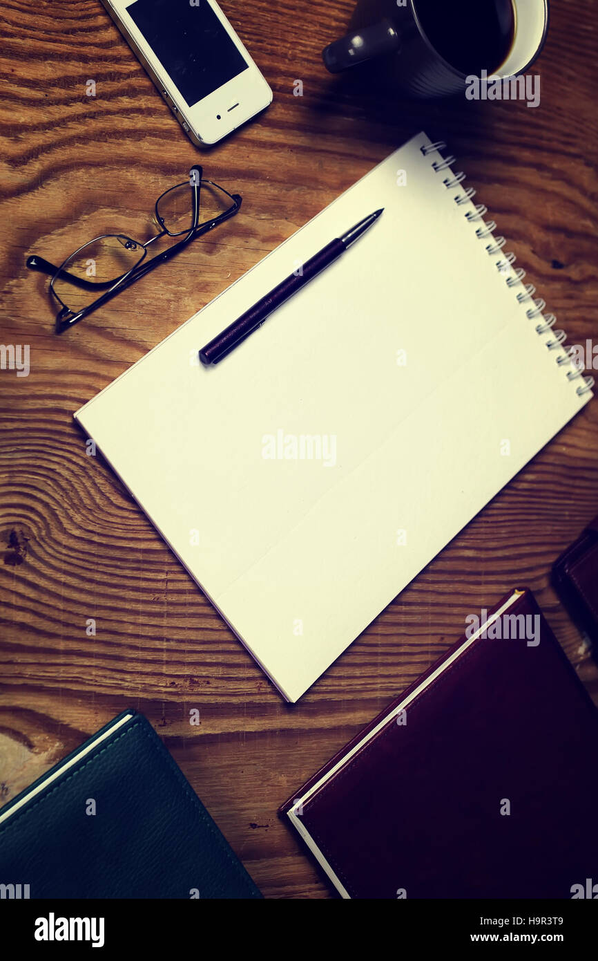 toned table write hand top view Stock Photo - Alamy