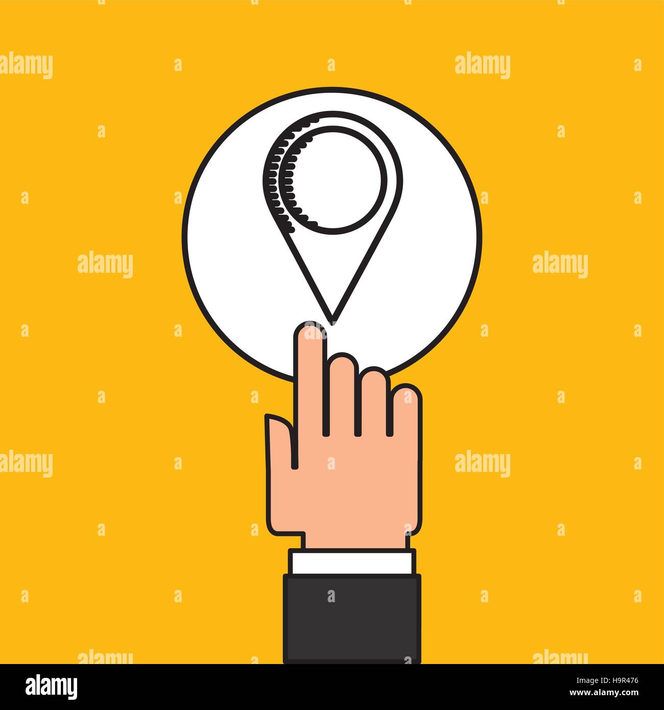hand touch laptop web pointer map vector illustration eps 10 Stock Vector Image & Art - Alamy