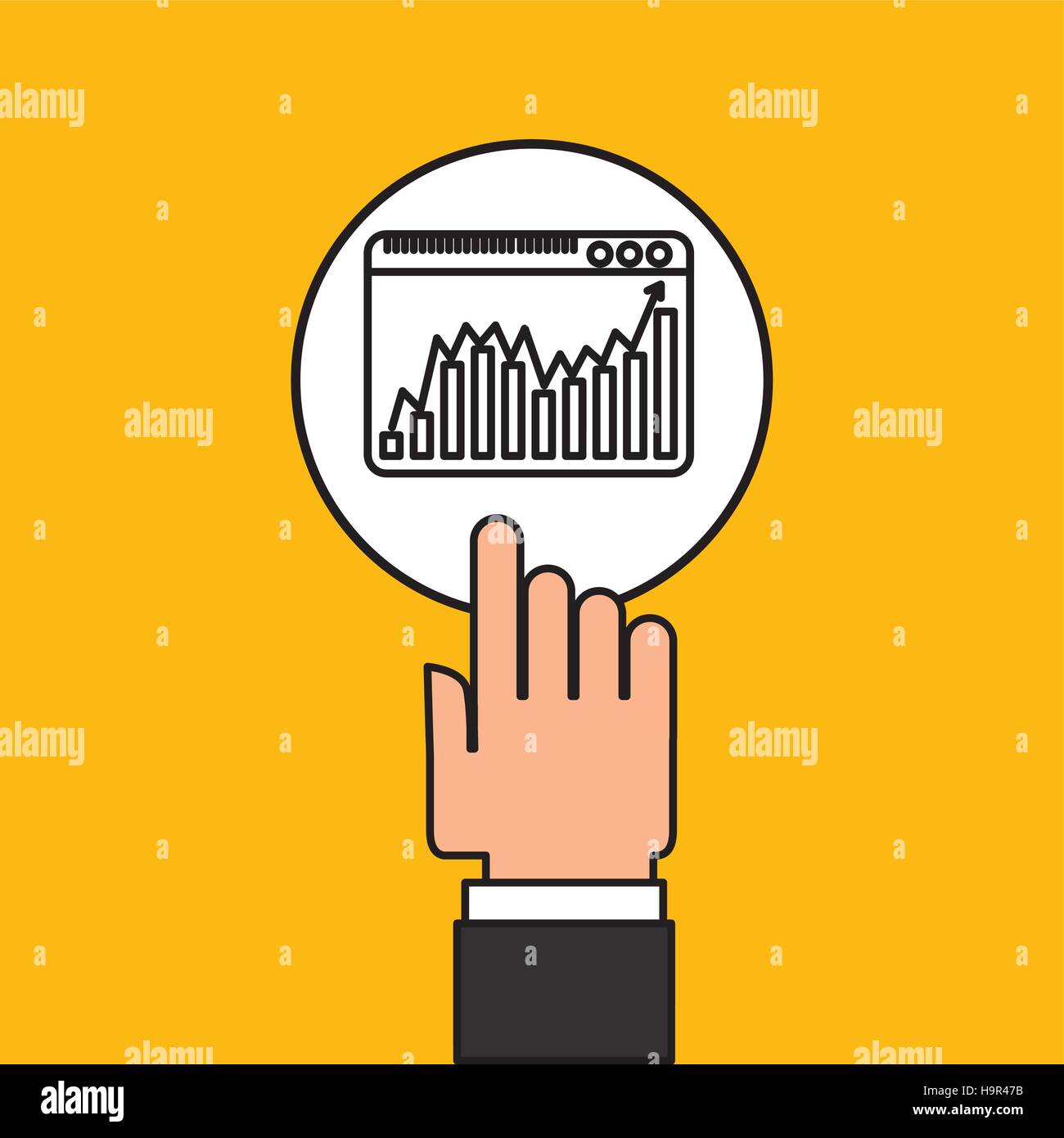 hand touch laptop web page vector illustration eps 10 Stock Vector ...