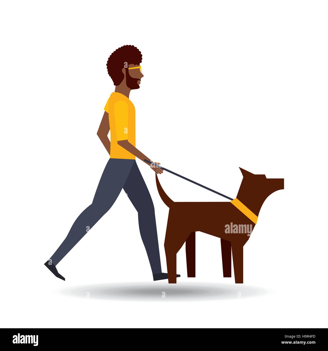 man walking a brown dog vector illustration eps 10 Stock Vector Image ...