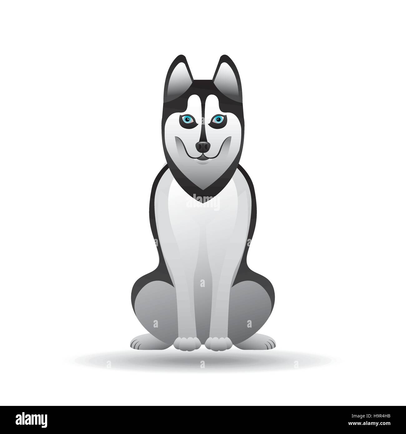 big siberian husky sitting vector illustration eps 10 Stock Vector ...