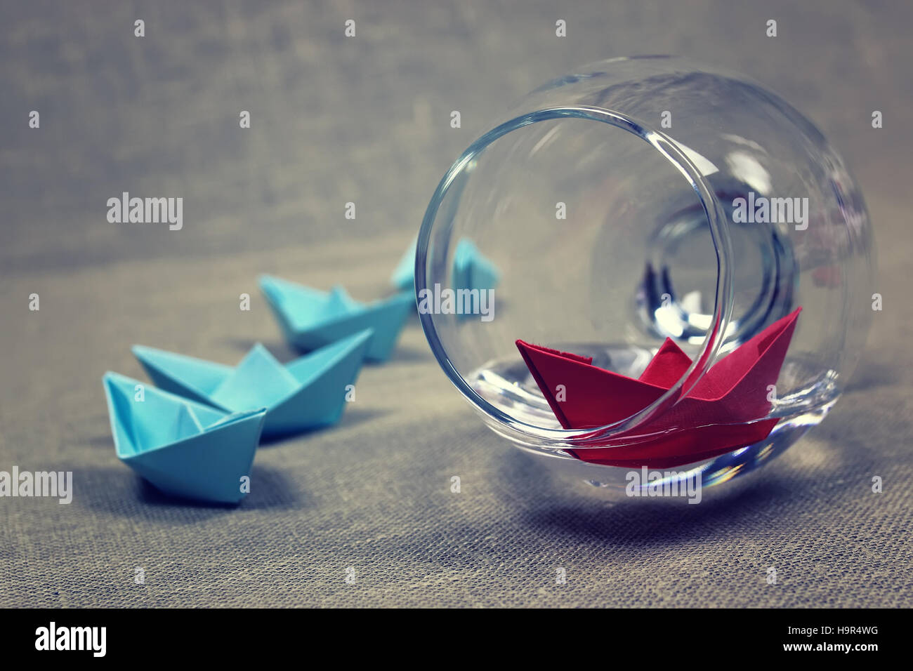 colored paper boats Stock Photo - Alamy