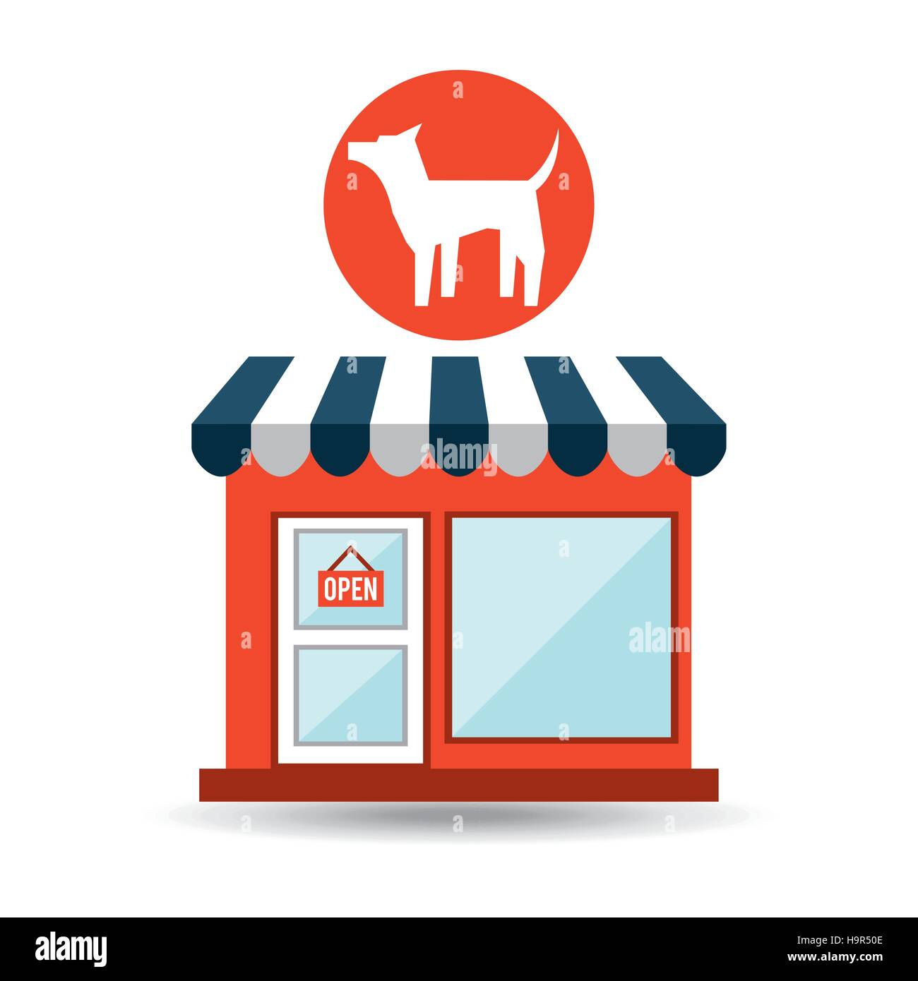 pet shop with dog silhouette vector illustration eps 10 Stock Vector ...