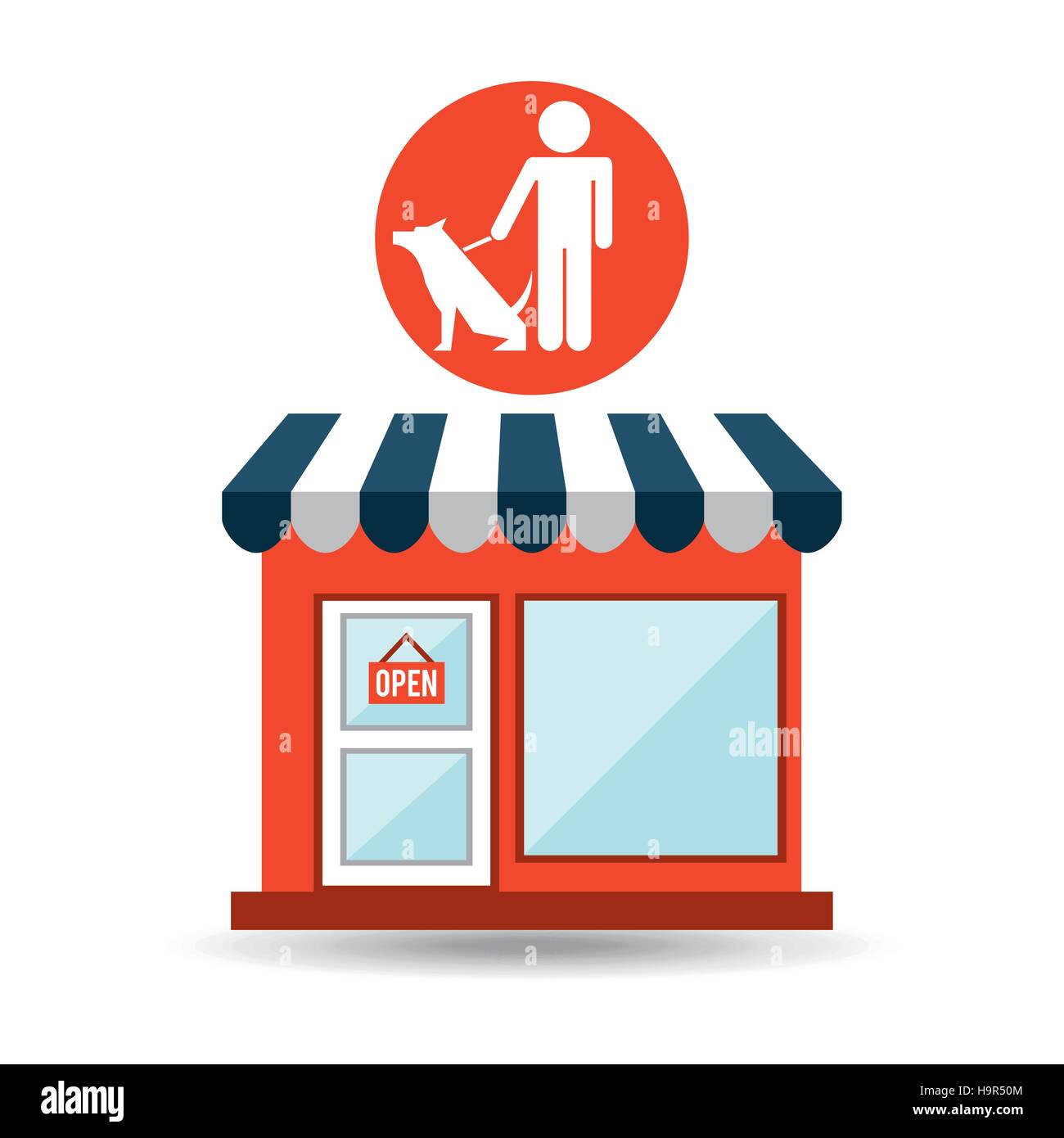 pet shop with man and dog vector illustration eps 10 Stock Vector Image ...