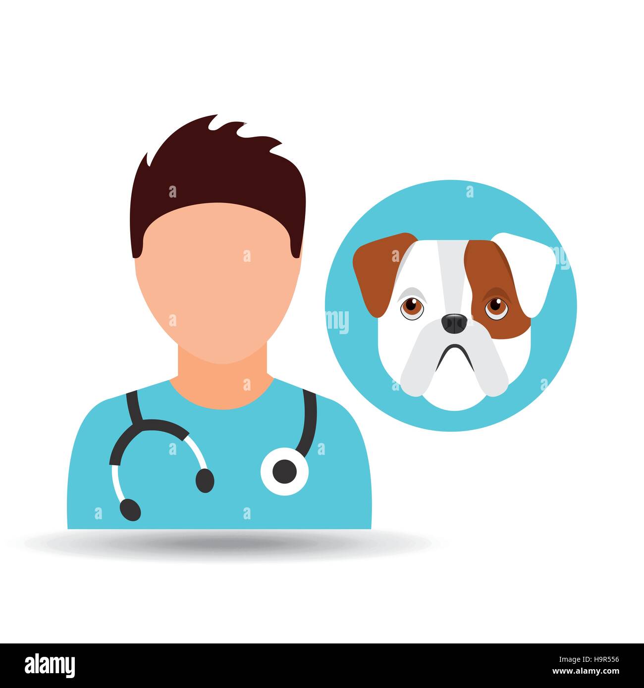 doctor cartoon veterinarian dog bulldog puppy vector illustration eps ...