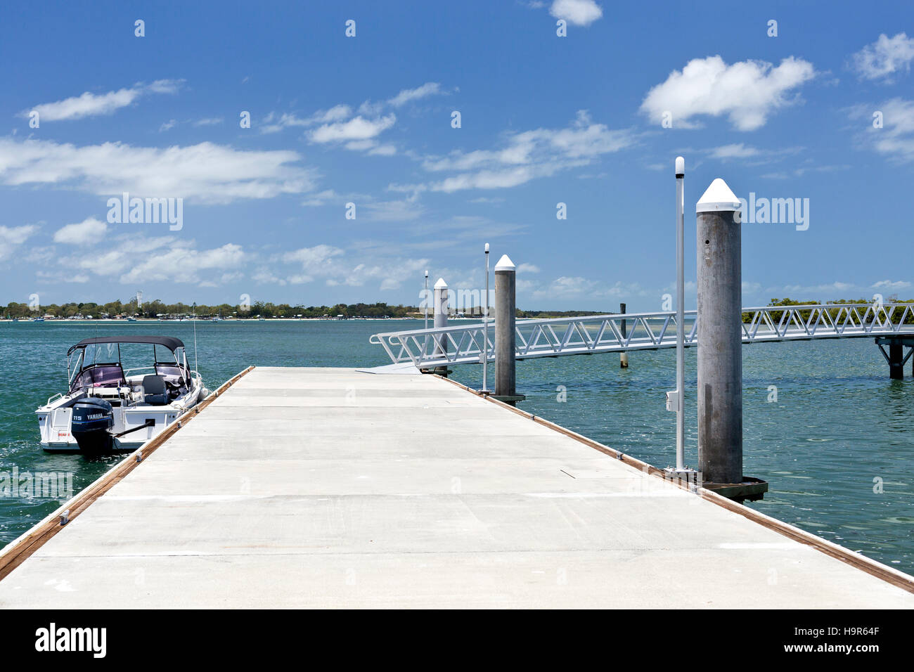 View of the floating dock and ramp of the new recreational pier at the ...