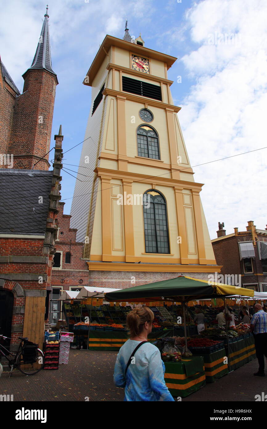 Market square in Enkhuizen the Netherlands image in portrait format ...