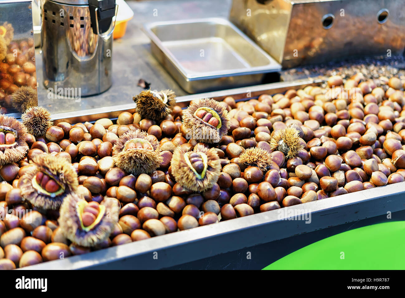 Chestnuts at Myeongdong open street market in Seoul, South Korea Stock ...
