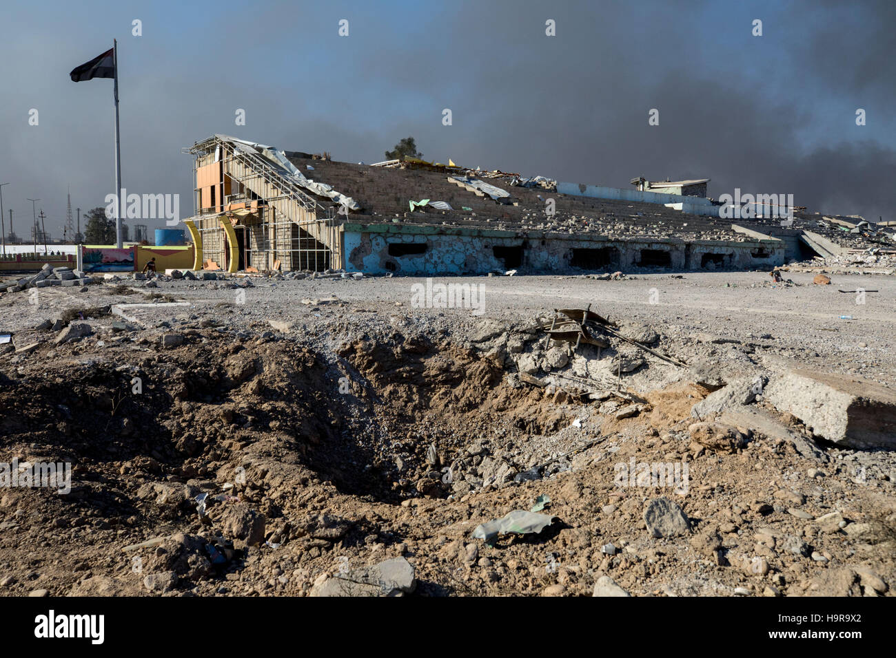 Qayyara, Ninewa Province, IRAQ. 23rd Nov, 2016. The futbol field ...