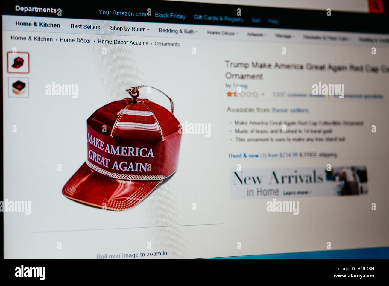 Picture of Donald Trump's Christmas ornament of his red cap with the ...