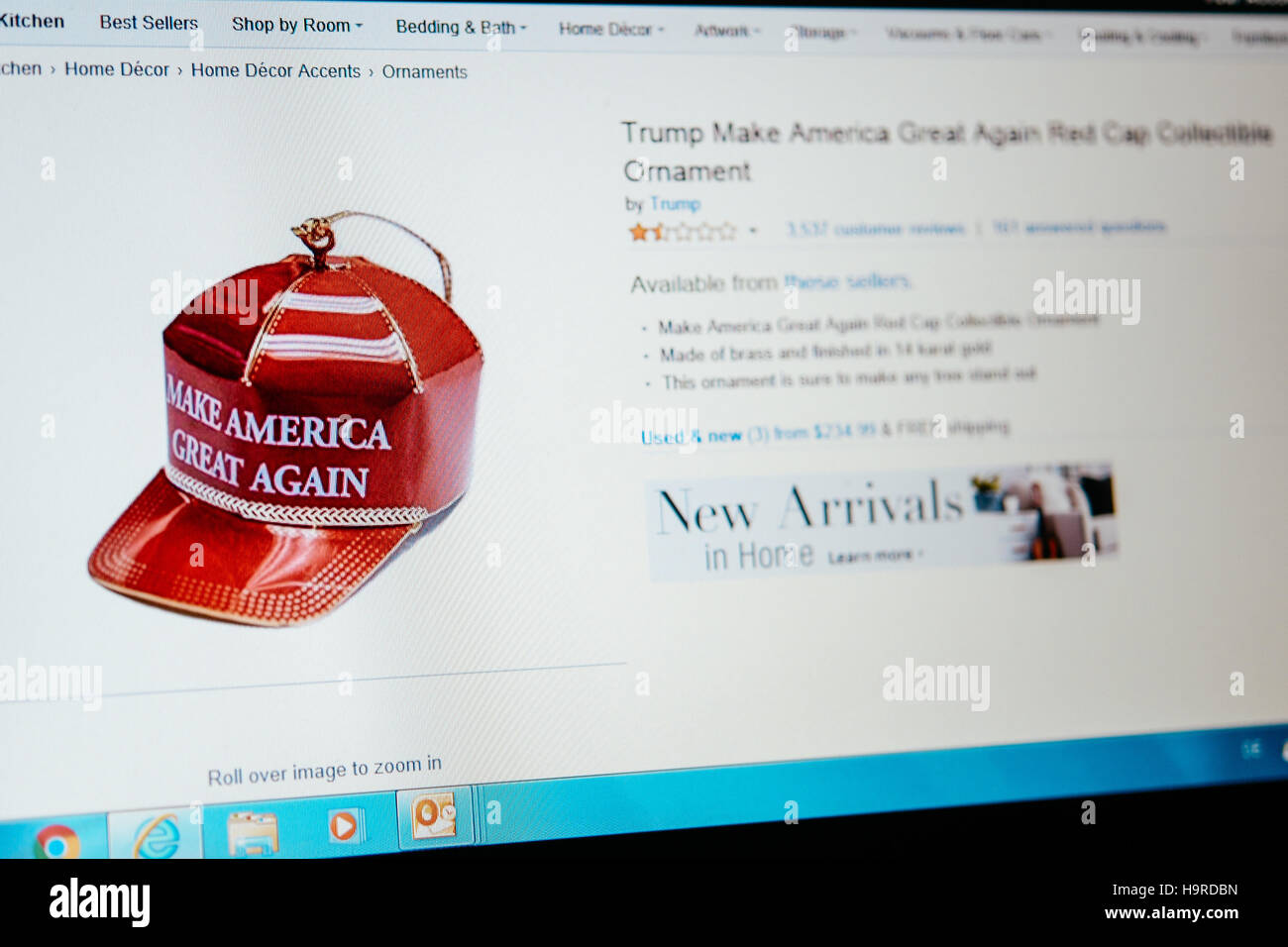 Picture of Donald Trump's Christmas ornament of his red cap with the ...