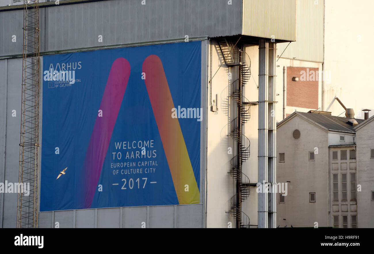 Aarhus, Denmark. 23rd Nov, 2016. A billboard featuring the logo and the ...