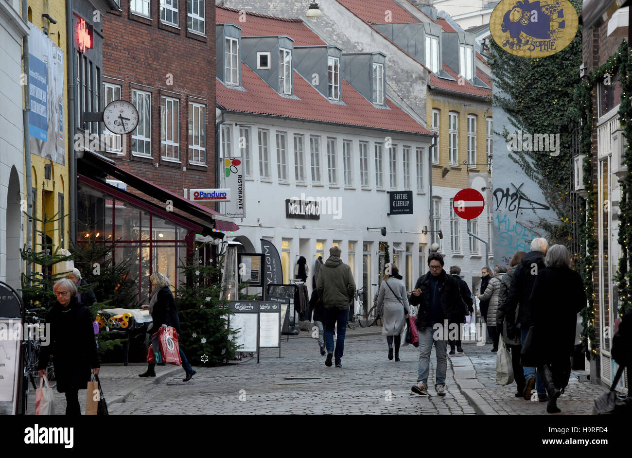 Aarhus, Denmark. 23rd Nov, 2016. View of the historic district of ...
