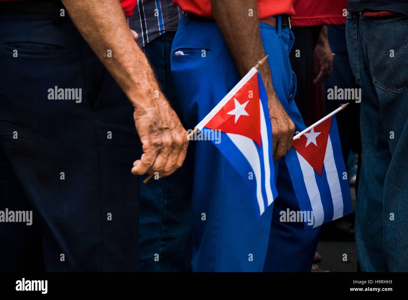 Santiago de cuba, Cuba. 28th July 2008 -- Cuban men carry the national ...