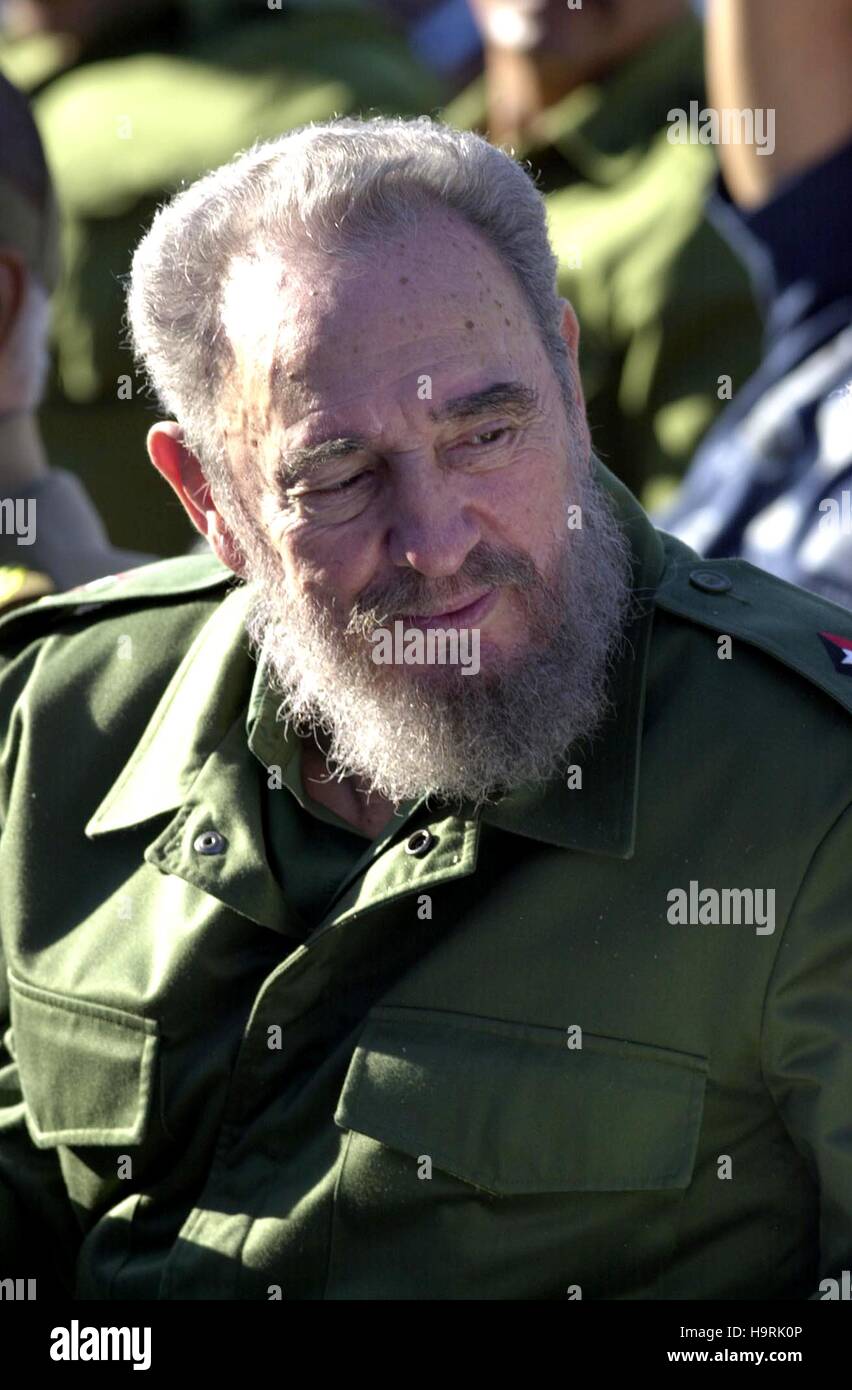 Cuban President Fidel Castro in 2003., Havana, Cuba . Credit: Jorge Rey ...